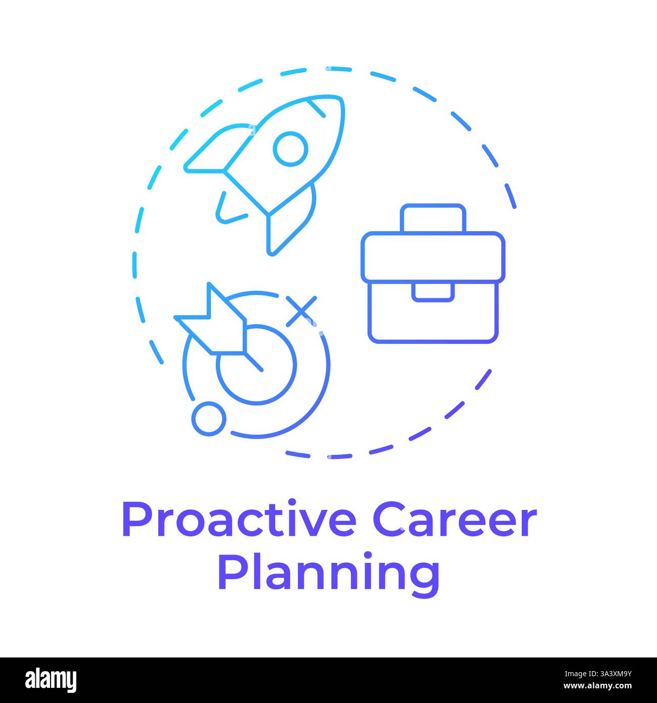 Proactive career planning blue gradient concept icon Stock Vector Image ...