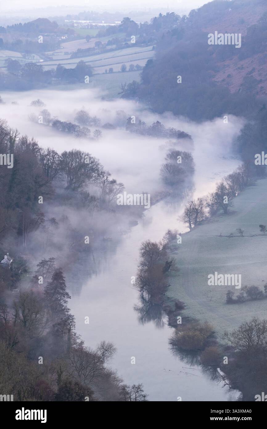 River Wye mist from Symonds Yat Rock Stock Photo - Alamy