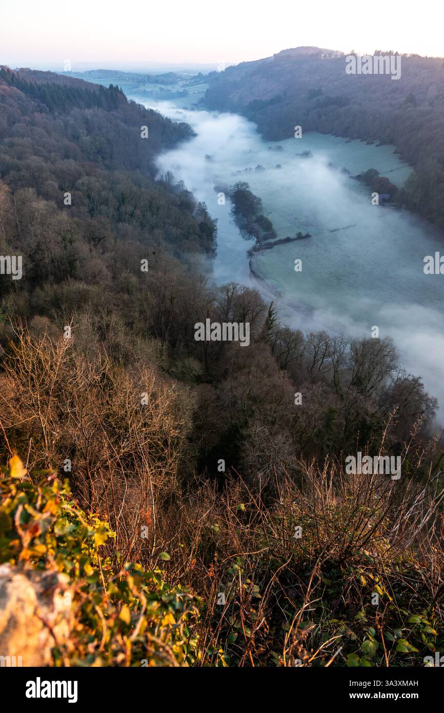 River Wye mist from Symonds Yat Rock Stock Photo - Alamy