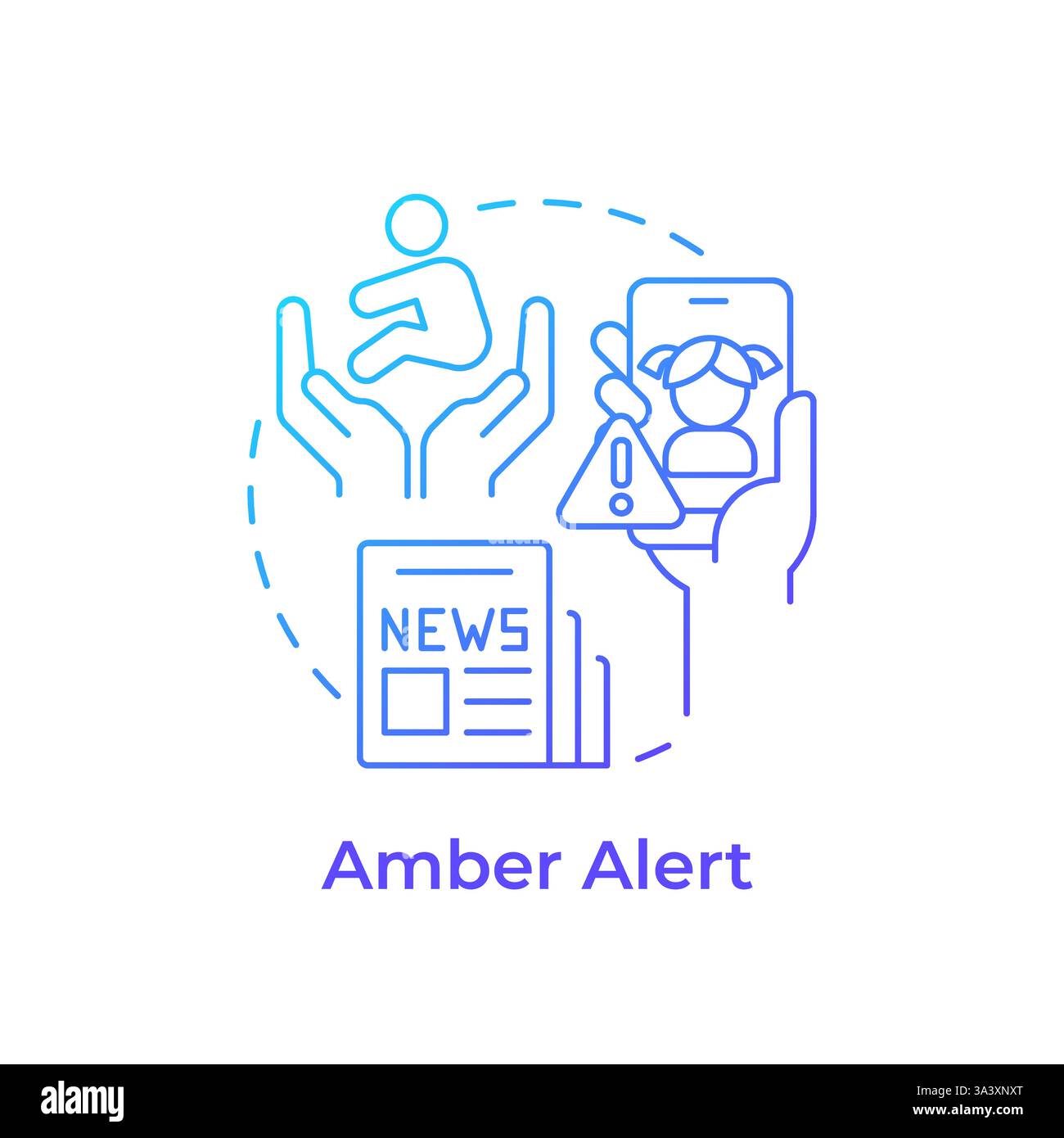 Amber alert blue gradient concept icon Stock Vector Image & Art - Alamy