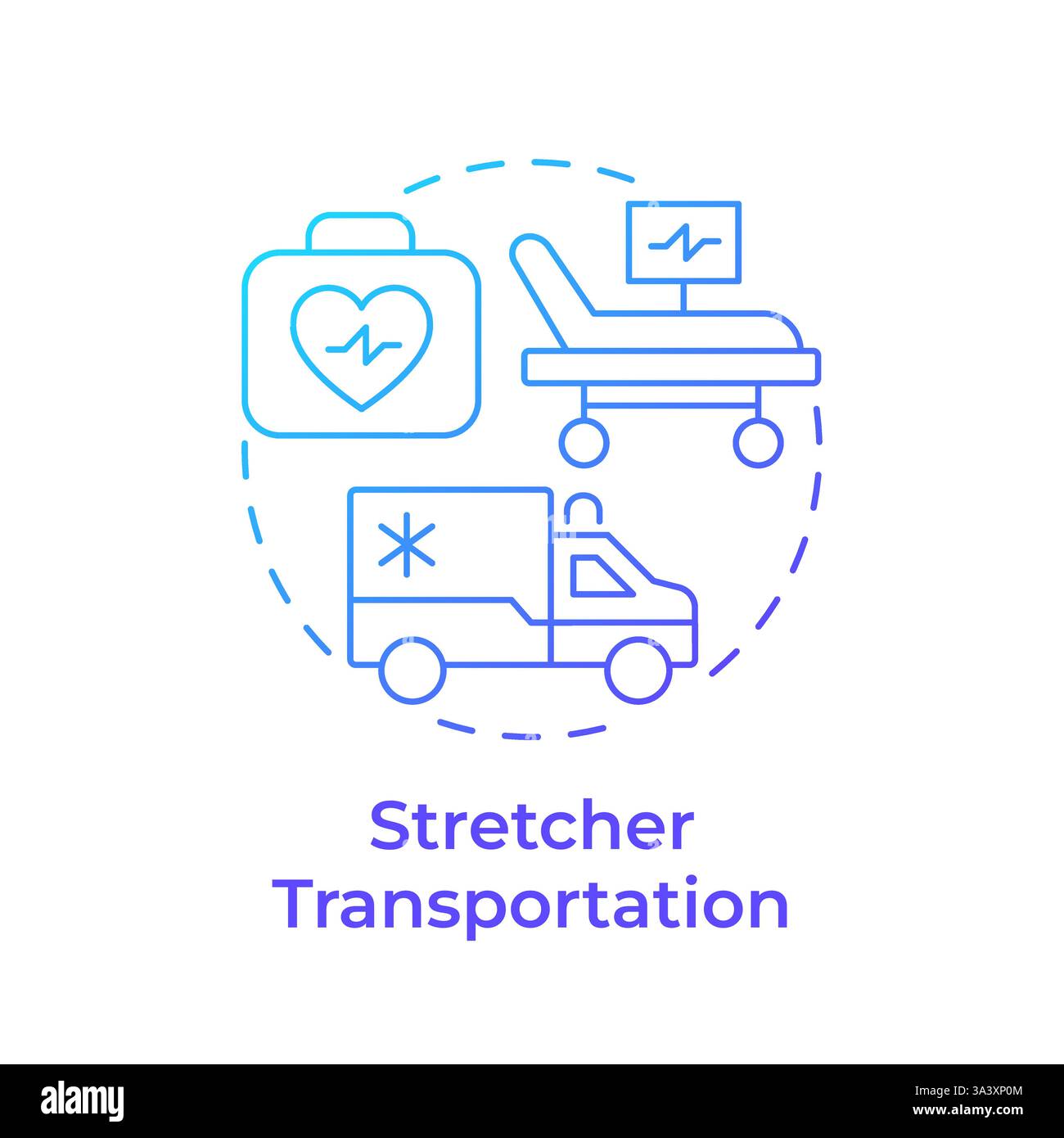 Stretcher transportation blue gradient concept icon Stock Vector Image & Art - Alamy