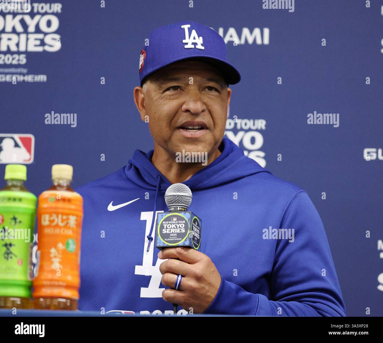 Los Angeles Dodgers Manager Dave Roberts speaks to the media before the ...