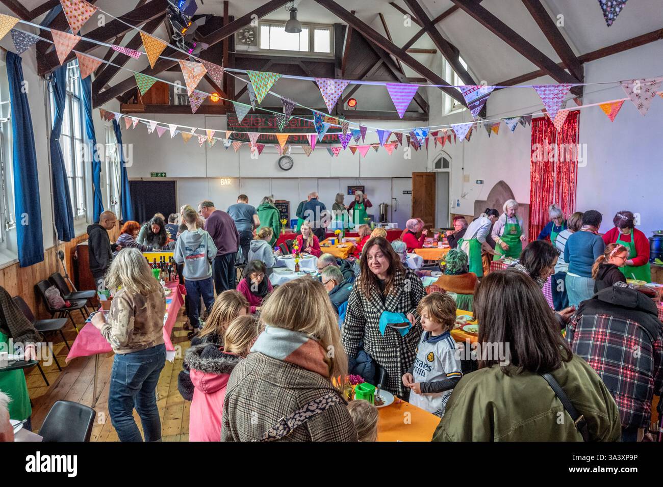 Brighton, March 15th 2025: Pudding Club at Exeter Street Hall Stock ...