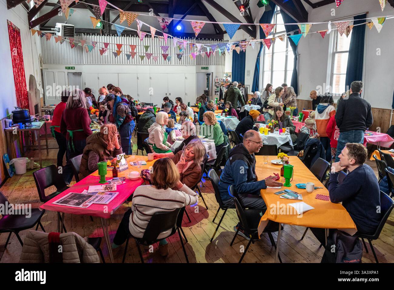 Brighton, March 15th 2025: Pudding Club at Exeter Street Hall Stock ...