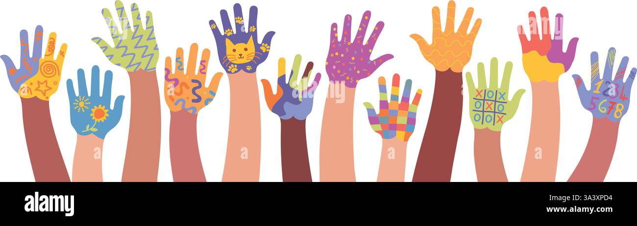 Diverse children hands Cut Out Stock Images & Pictures - Alamy