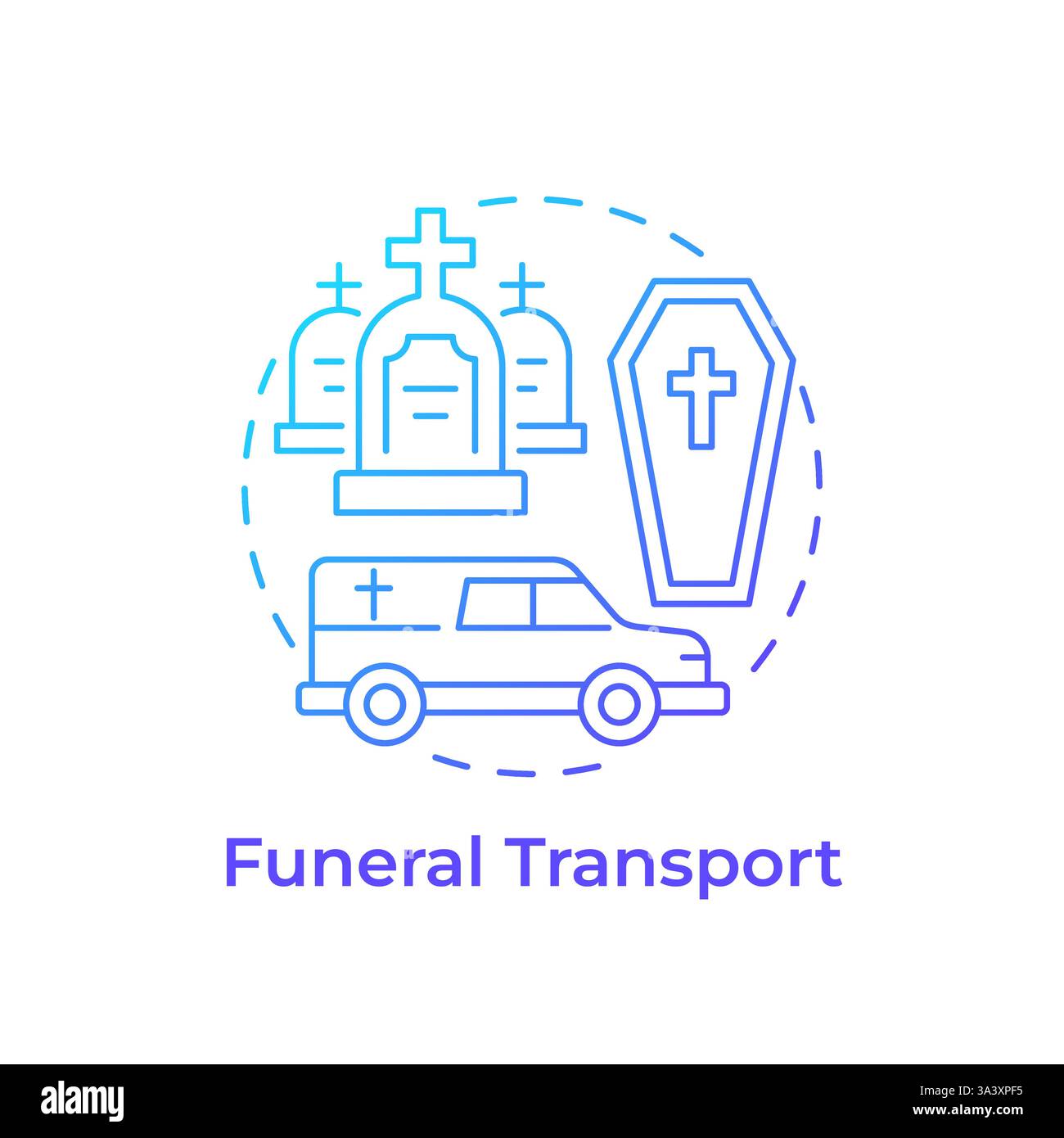Funeral transports blue gradient concept icon Stock Vector Image & Art ...