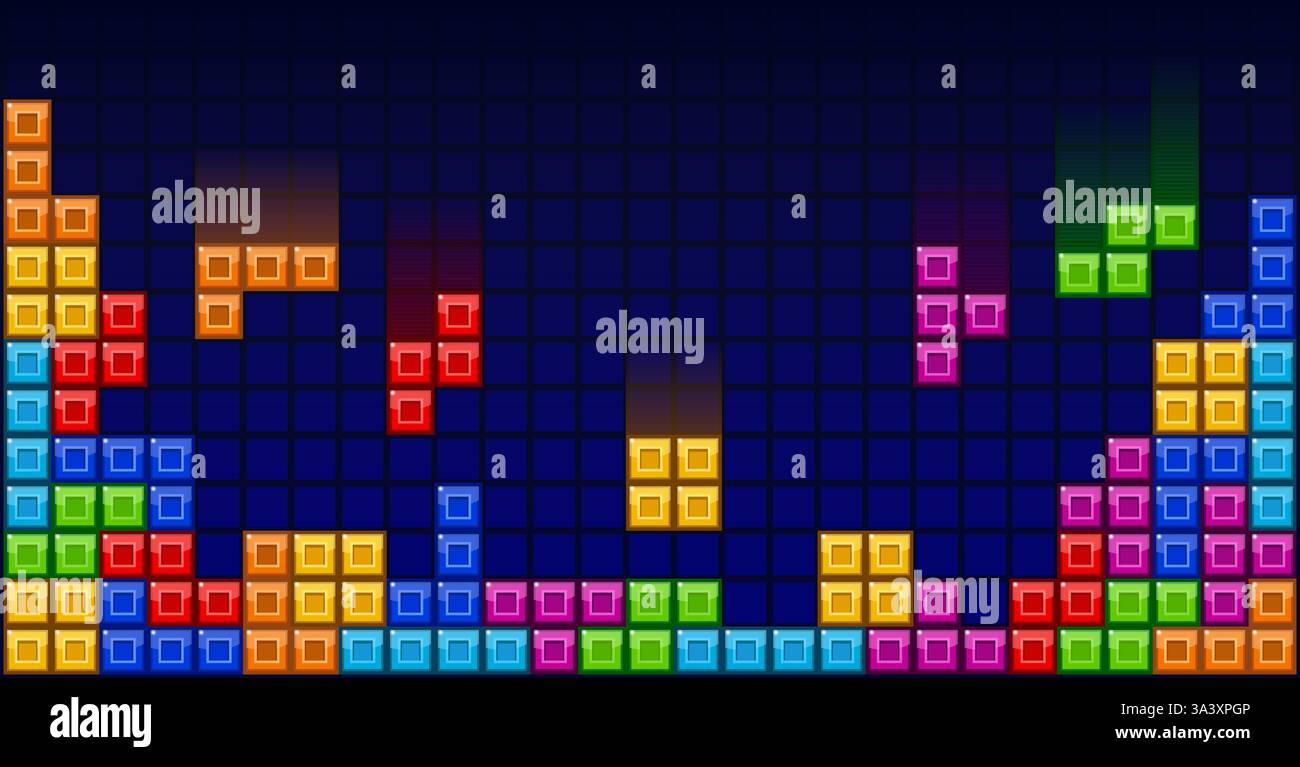 Brick blocks puzzle videogame theme vector background Stock Vector ...