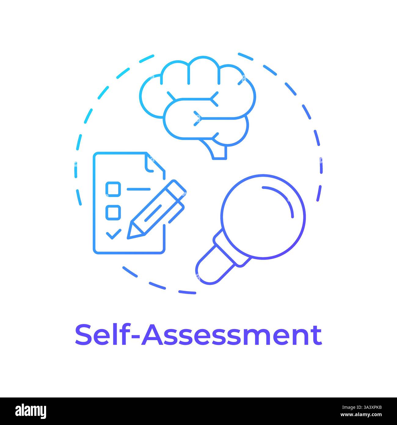 Self assessment blue gradient concept icon Stock Vector Image & Art - Alamy