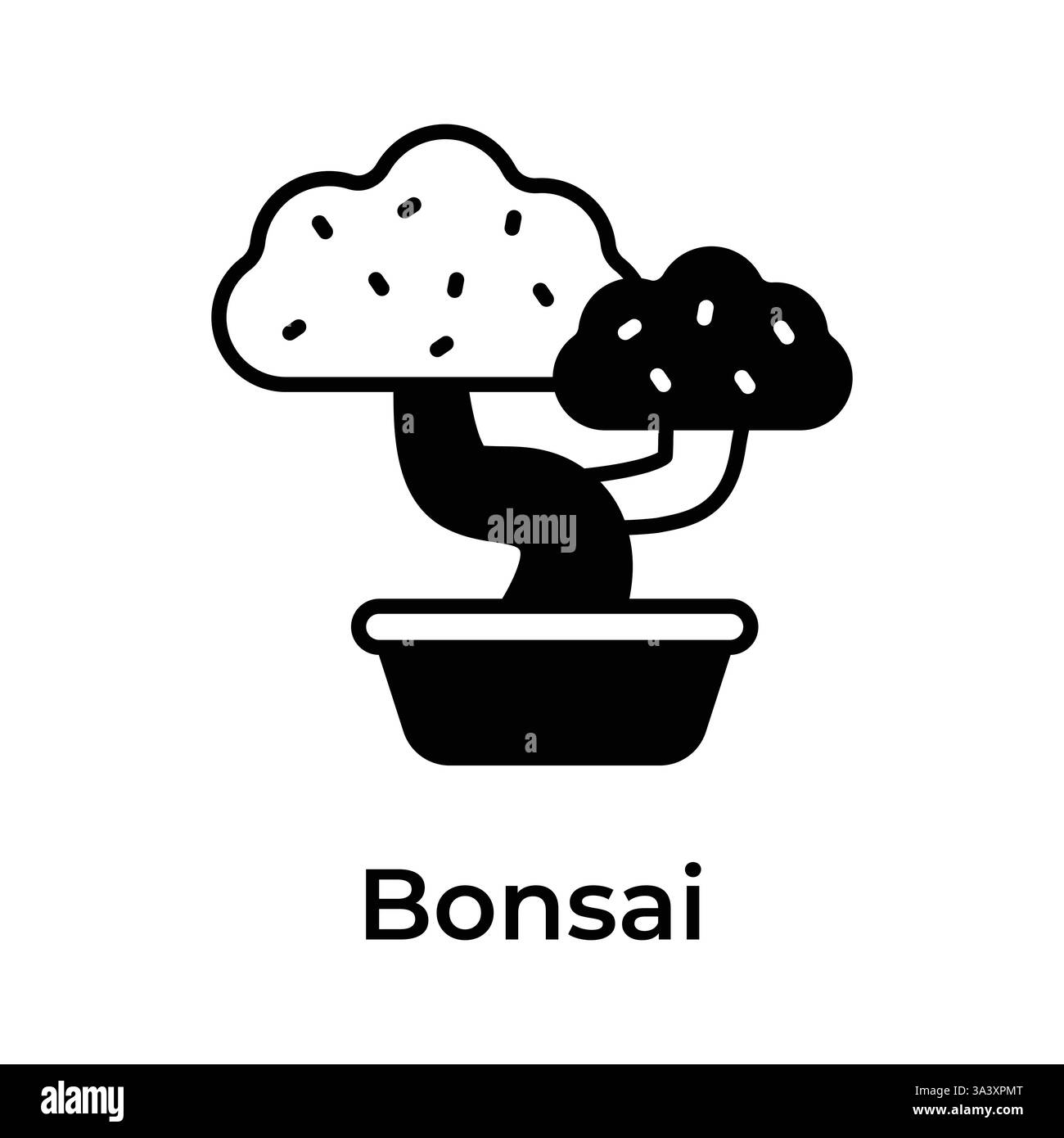 Bonsai tree vector design in trendy style isolated on white background ...