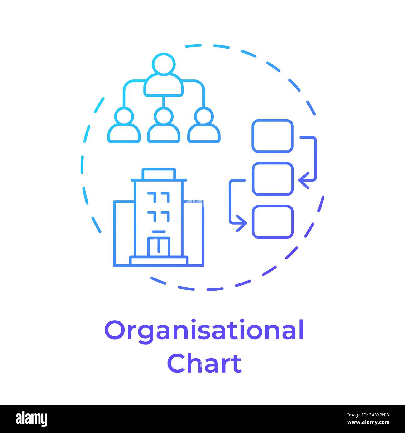 Organisational chart blue gradient concept icon Stock Vector Image ...