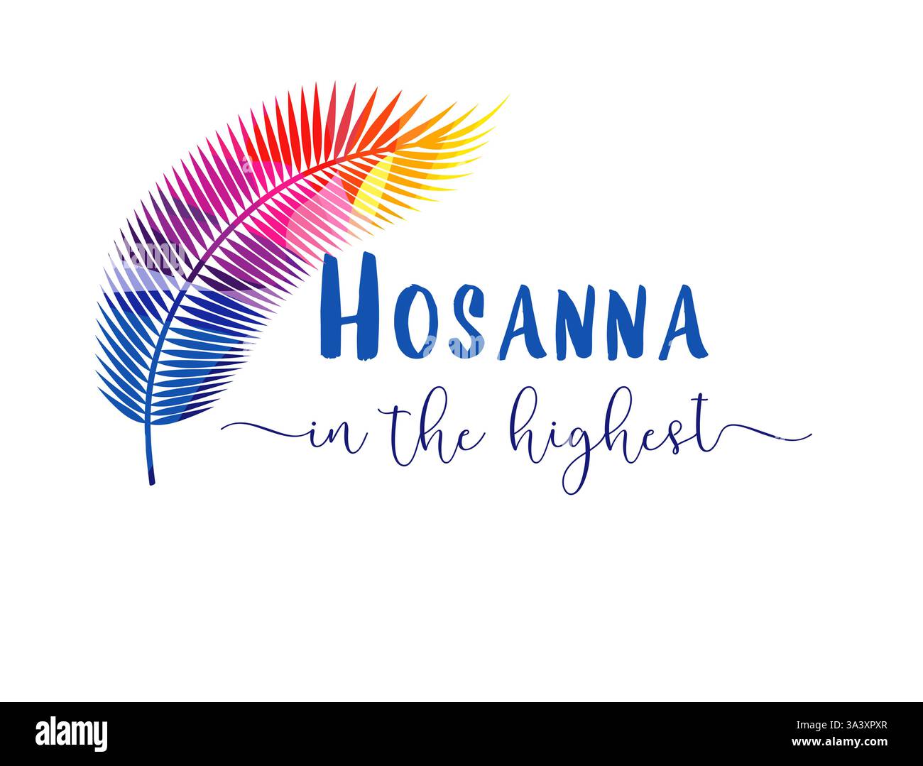 Palm Sunday greeting card design. Hosanna In The Highest verse design ...