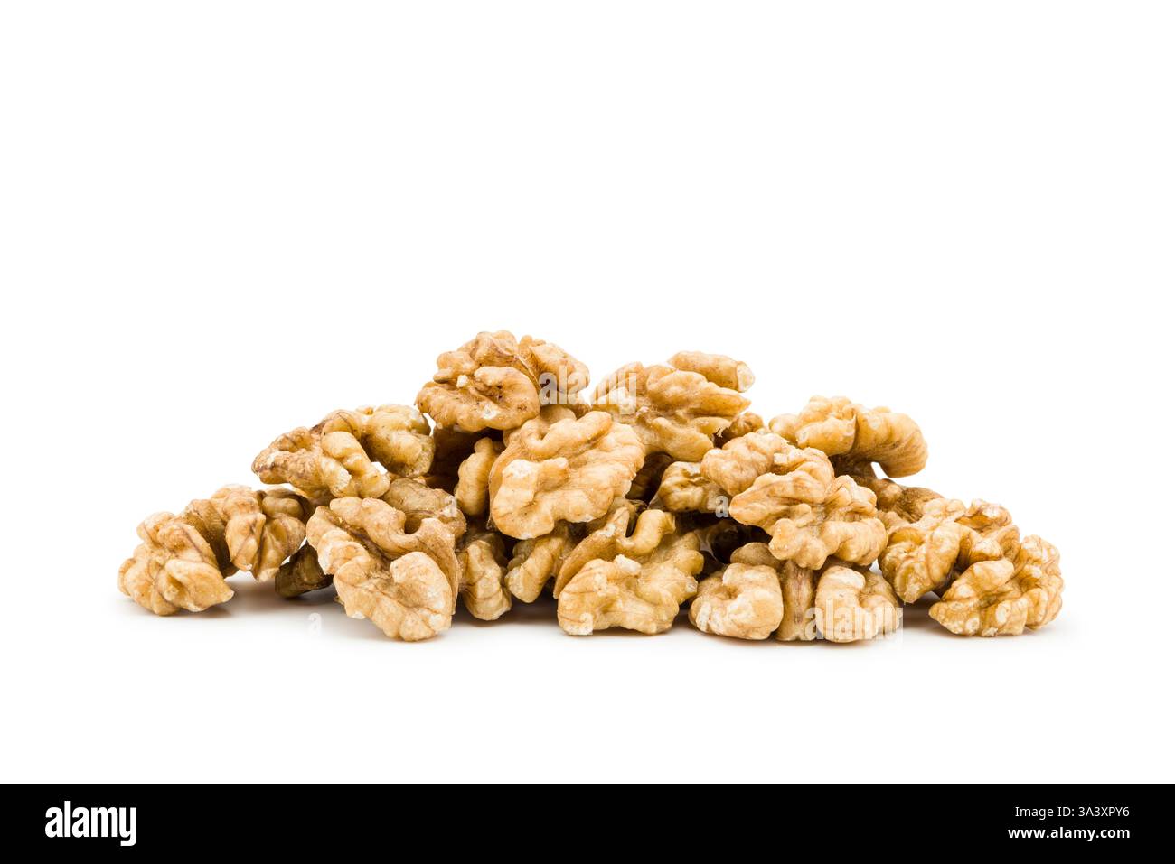 Walnuts shelled bunch isolated on white background Stock Photo - Alamy