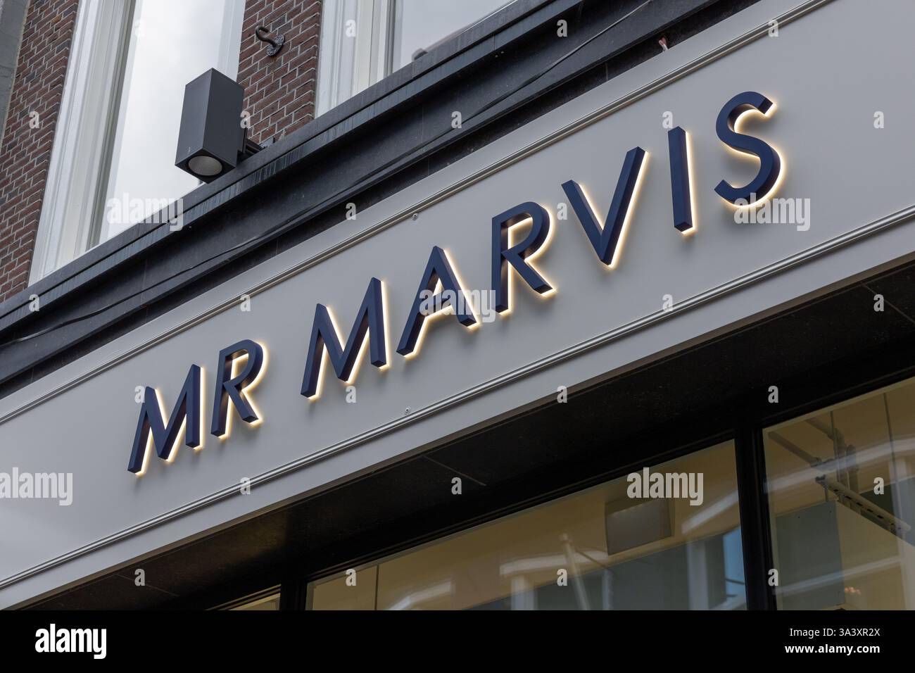 mr. Marvis logo sign at the fashion shop. Retail clothing and fashion ...