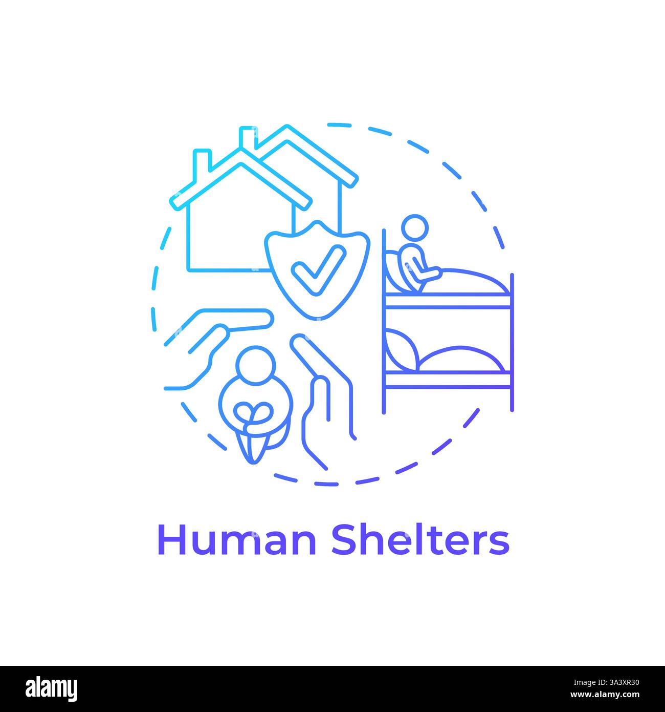 Human shelters blue gradient concept icon Stock Vector Image & Art - Alamy