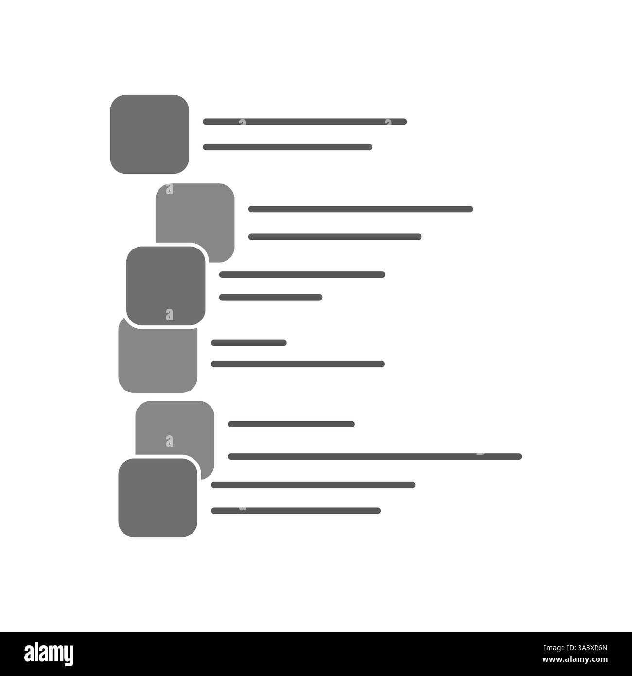 Task list icon. Checklist vector symbol. Gray square shapes. White ...