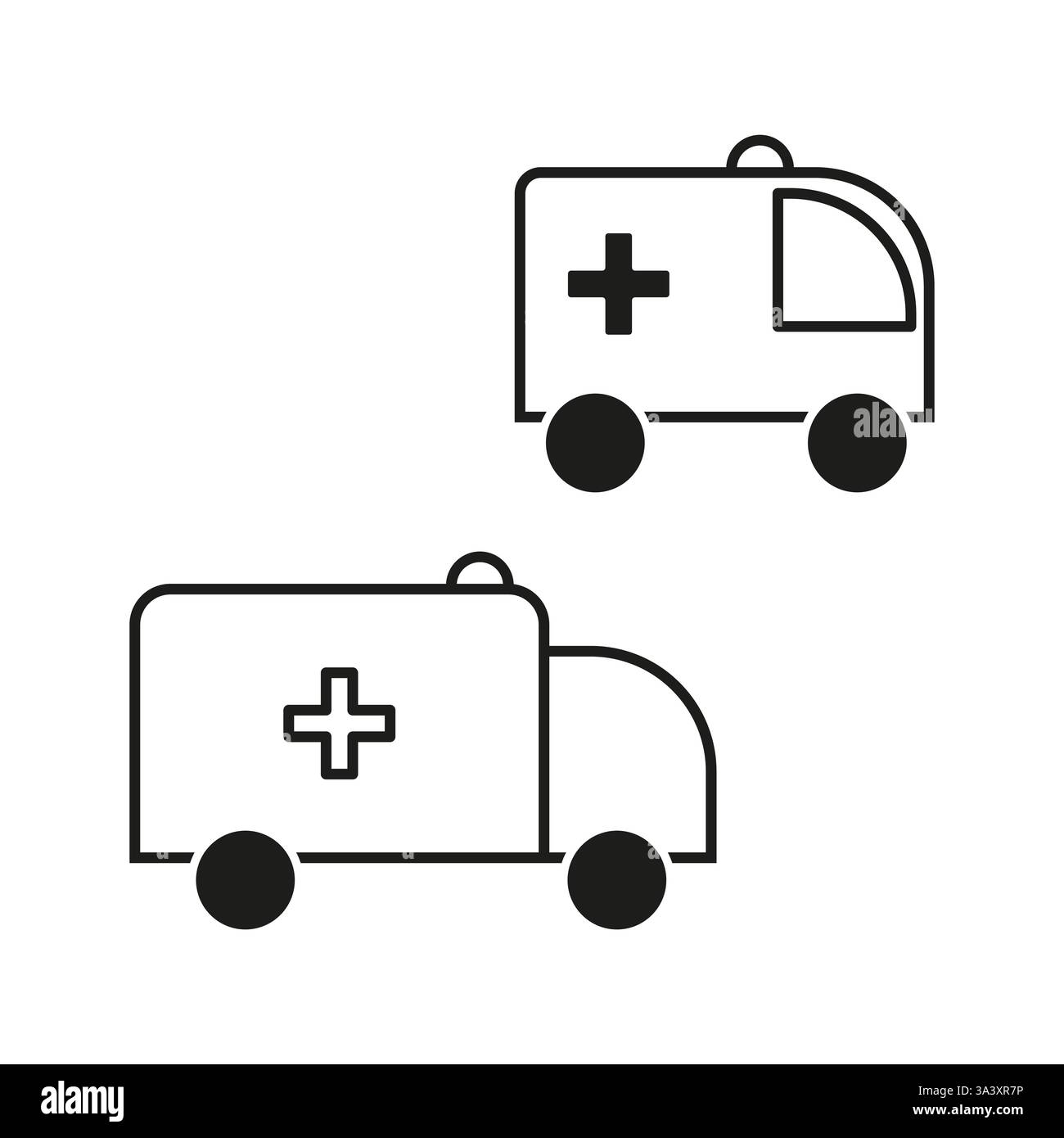 Ambulance icon set. Medical emergency symbol. Hospital vehicle graphic ...