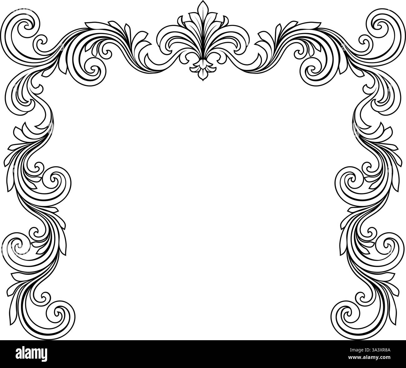 Filigree Heraldic Crest Motif Floral Pattern Frame Stock Vector Image ...