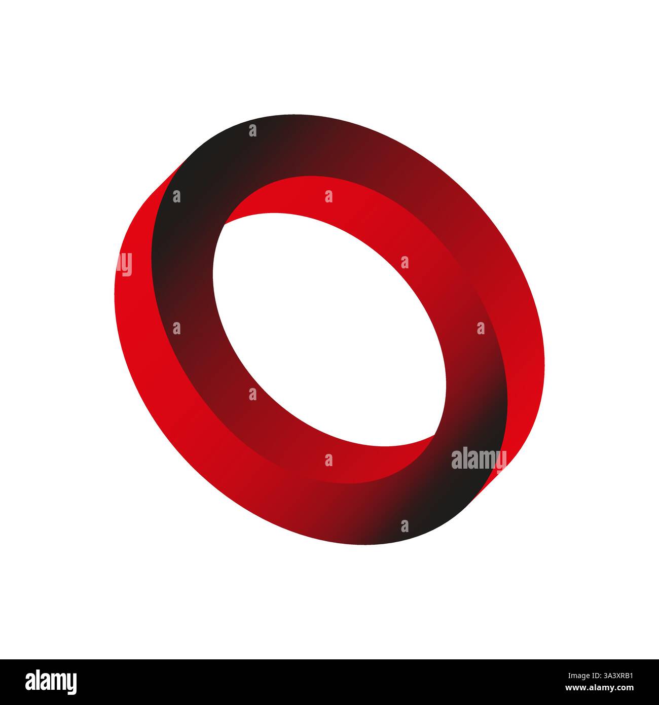 Red ring icon. Circle gradient symbol. Bold color element. White ...