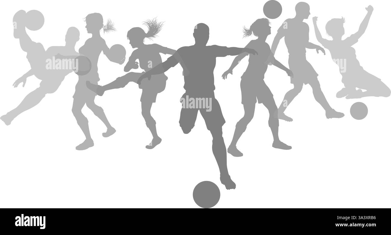 Soccer Football Players Silhouettes Stock Vector Image & Art - Alamy