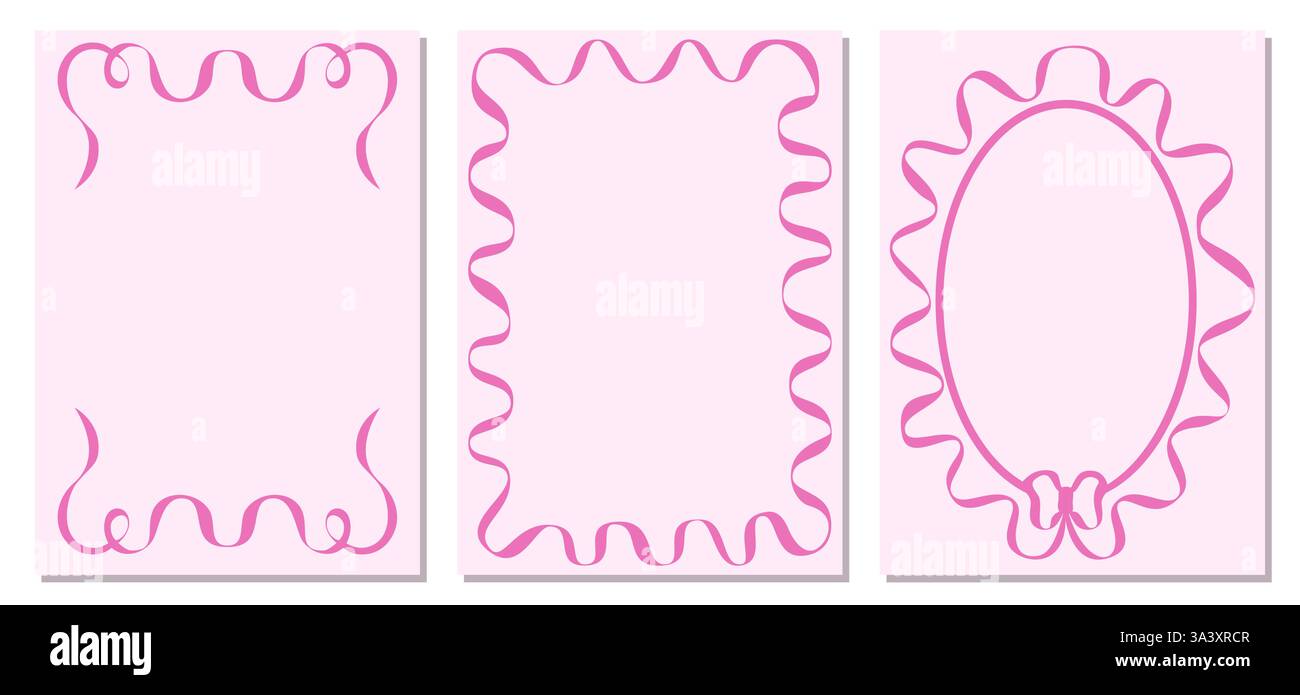 Cute Coquette of pink Vintage Frames ribbon set. Pretty Girly bows ...