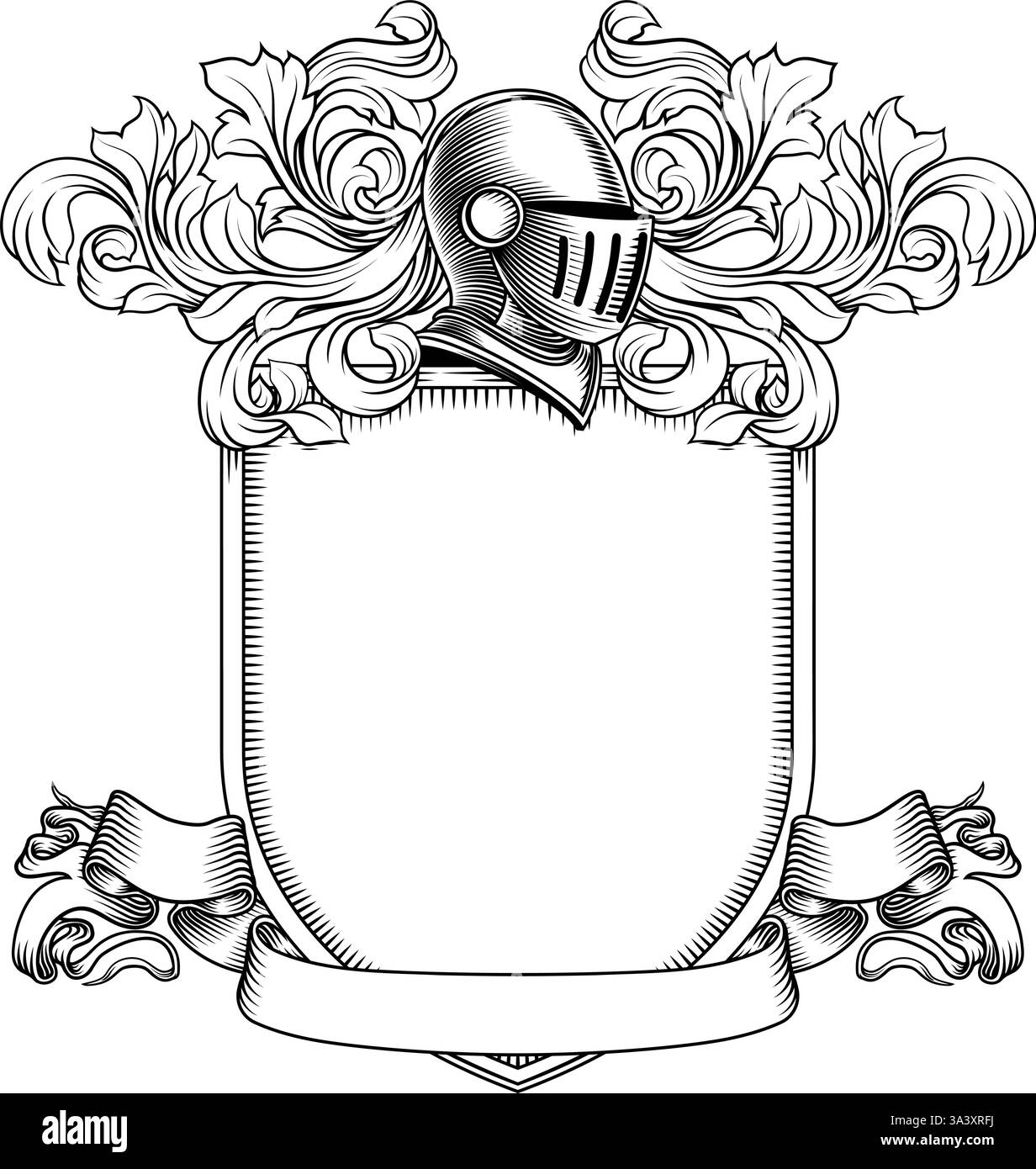 Coat of Arms Crest Knight Family Shield Heraldry Stock Vector Image ...