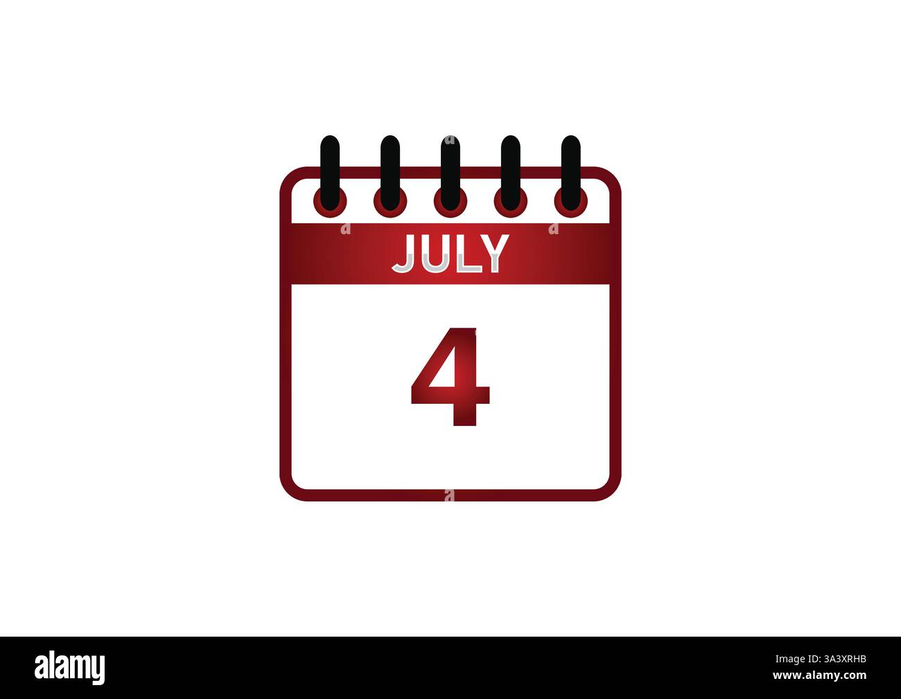 July 4 Calendar Icon – Independence Day, Holidays and Events Stock ...