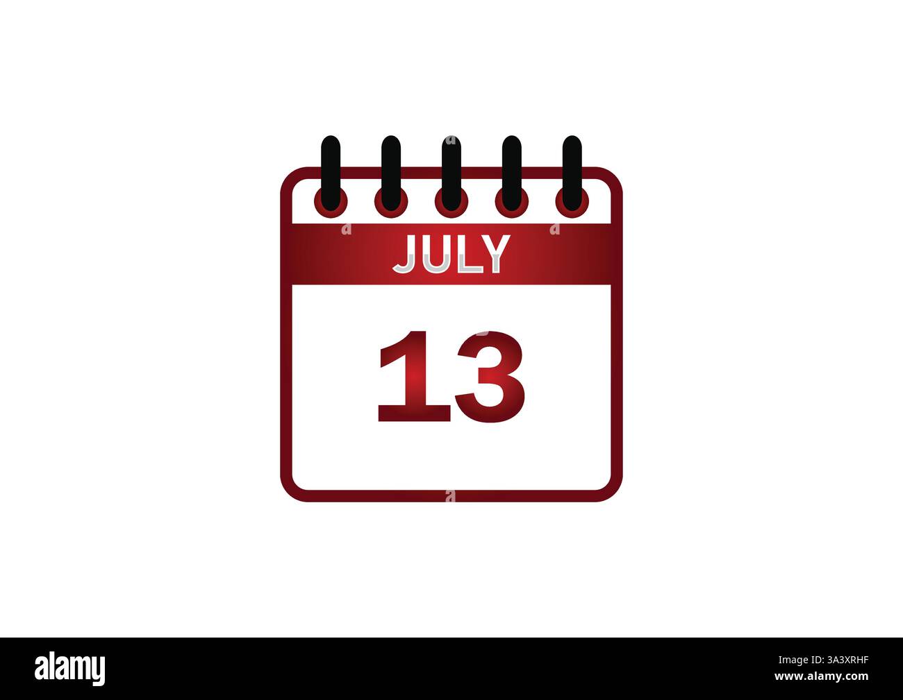 July 13 Calendar Icon – Holidays, Events and Significant Dates Stock ...