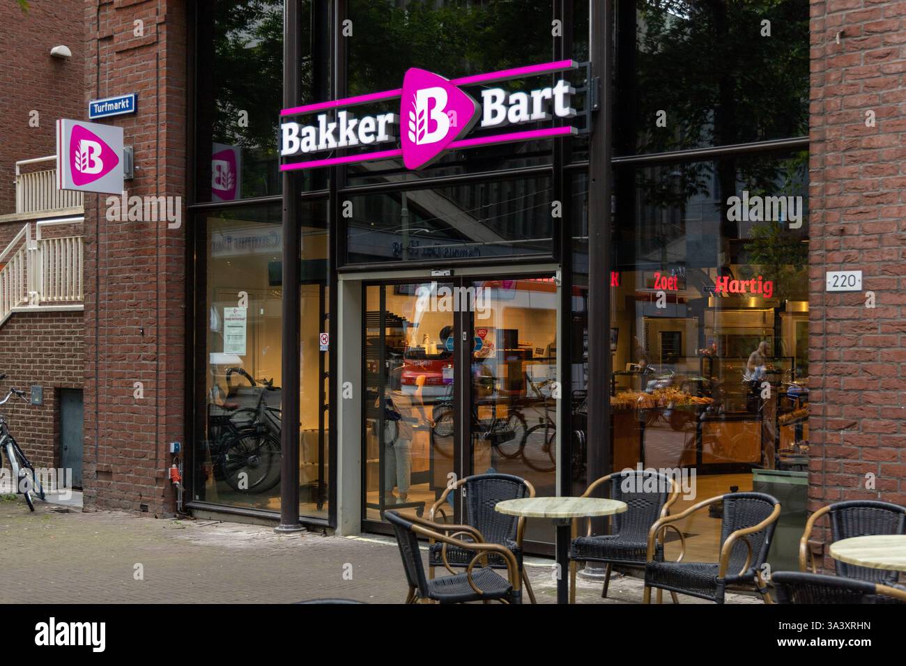 Bakker Bart sign logo above the shop entrance. Bakker Bart is the ...
