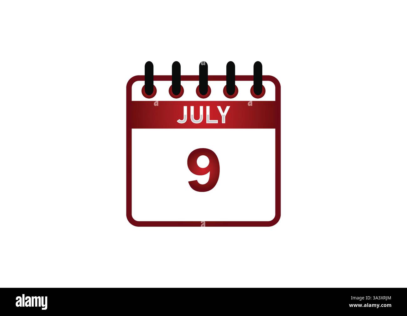 July 9 Calendar Icon – Holidays, Events and Important Dates Stock ...