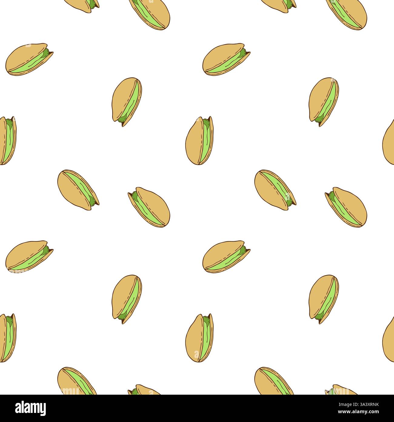 Pistachio nuts pattern, healthy food nuts and seeds, hand drawn nuts, doodle. Packaging ...