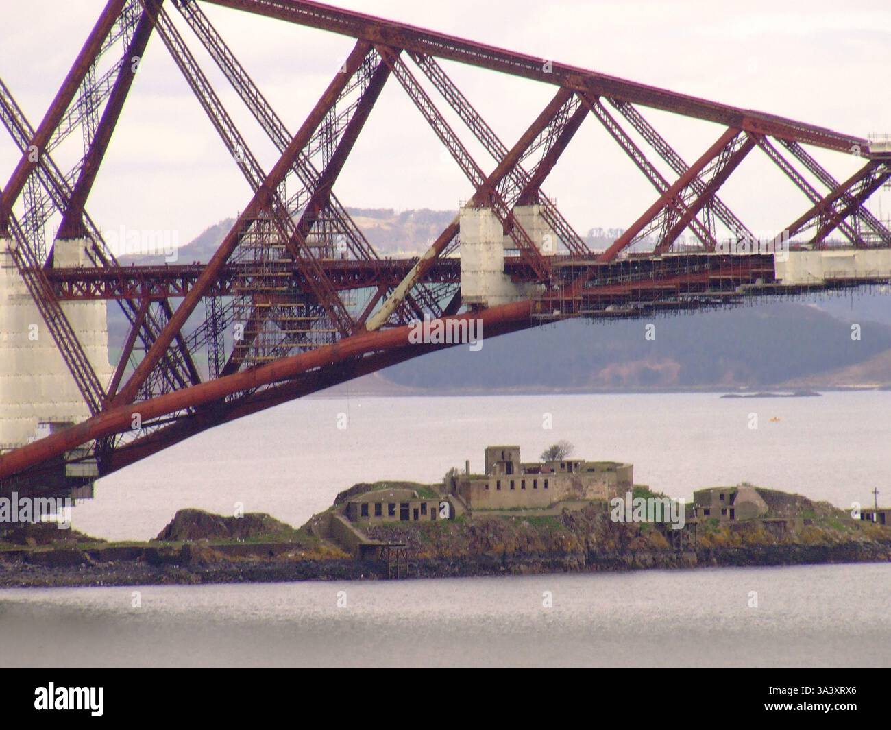 The island of Inchgarvie, in the Firth of Forth, Scotland, which ...