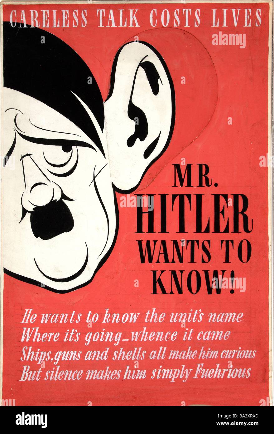 Careless talk costs lives. Mr. Hitler wants to know! - British ...