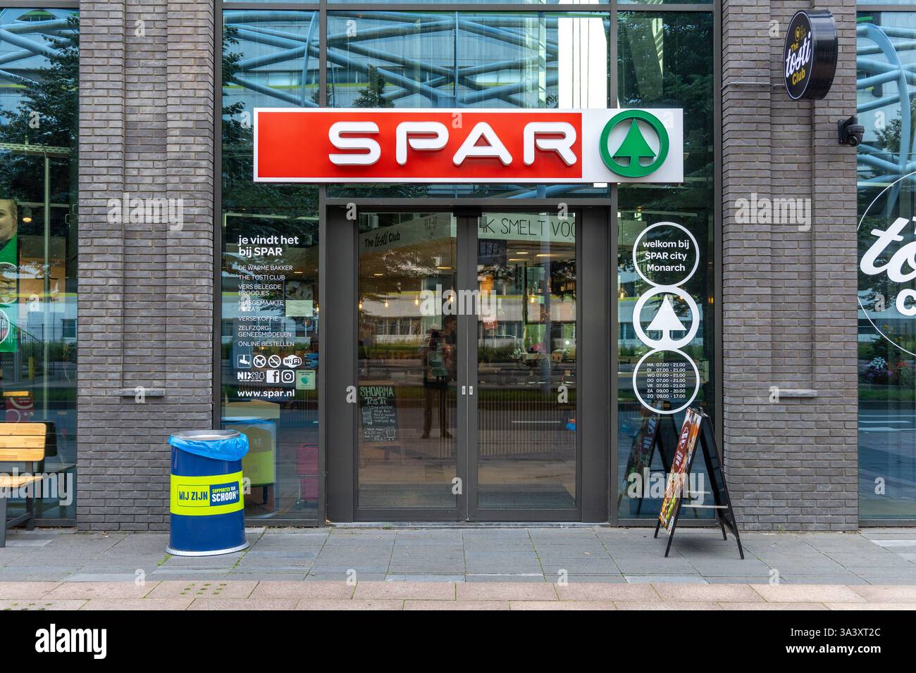 Entrance of the SPAR supermarket, a Dutch multinational franchise that ...