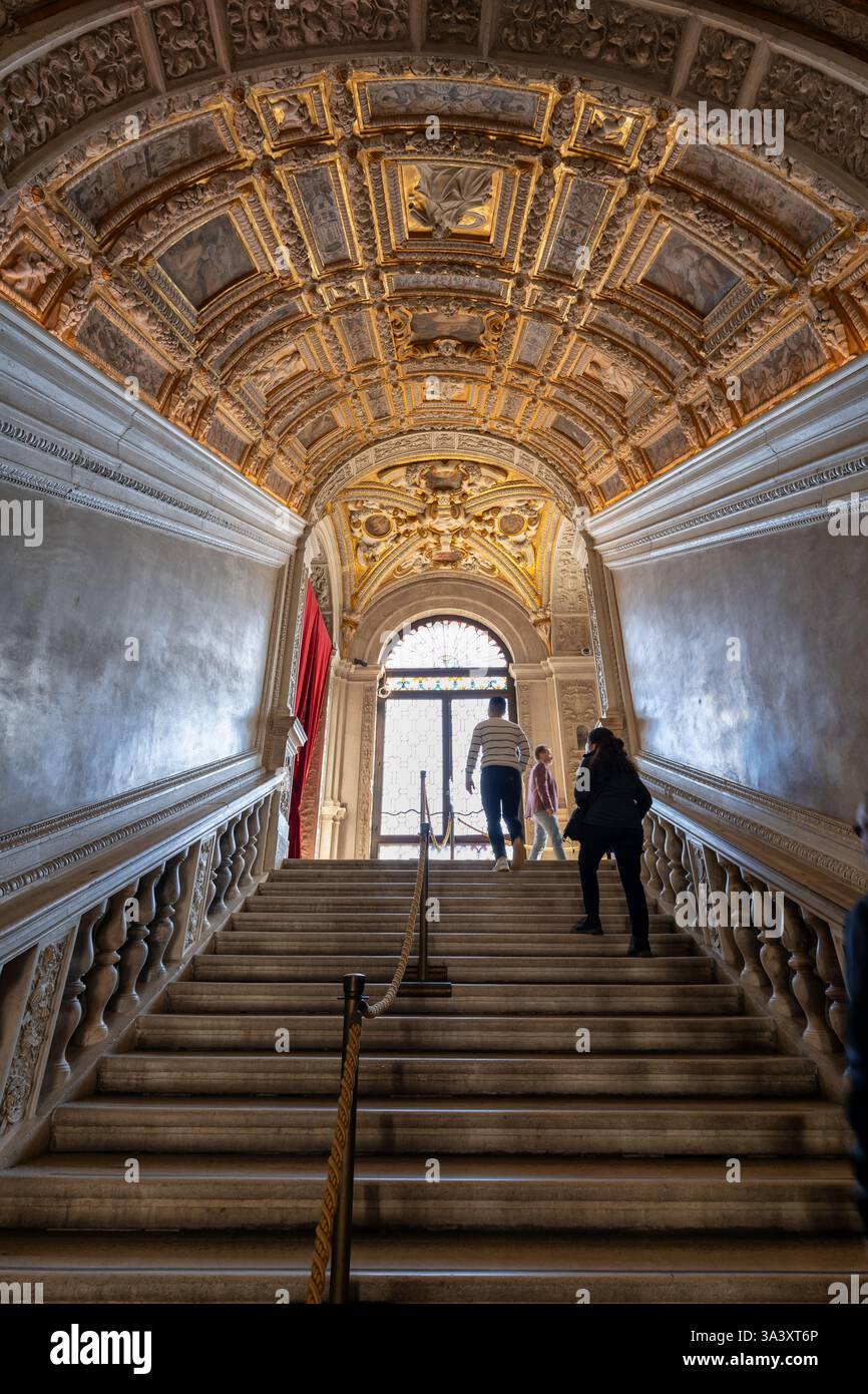The Golden Staircase in the Doge Palace (Palazzo Ducale) in Venice ...