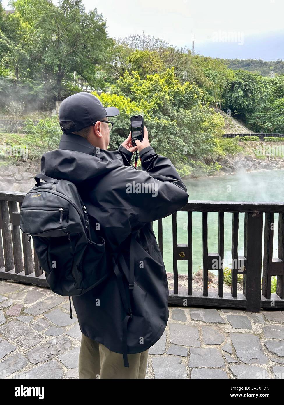 Taipei, Taiwan, Chinese Tourist Taking Photos, at Hot Spring Landscapes ...
