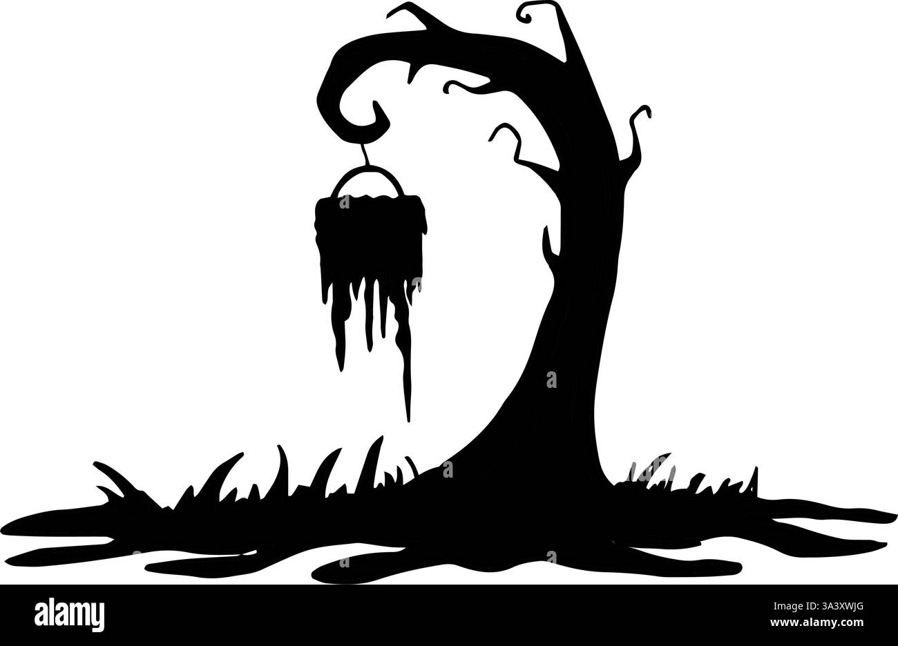 Crooked twisted tree on Black and White Stock Photos & Images - Alamy