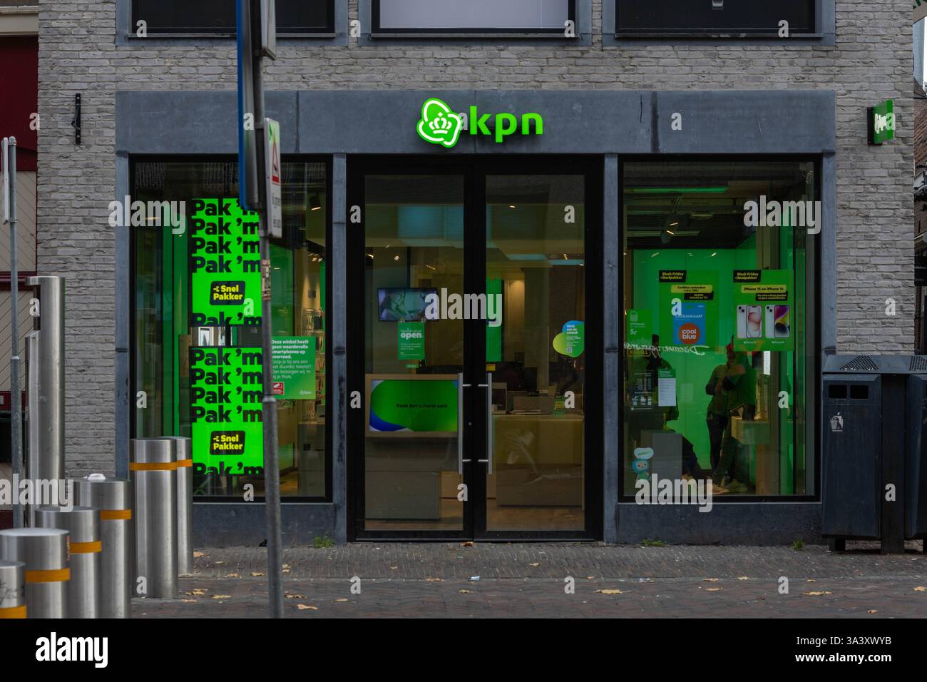 KPN store front entrance logo, technology communications company shop ...