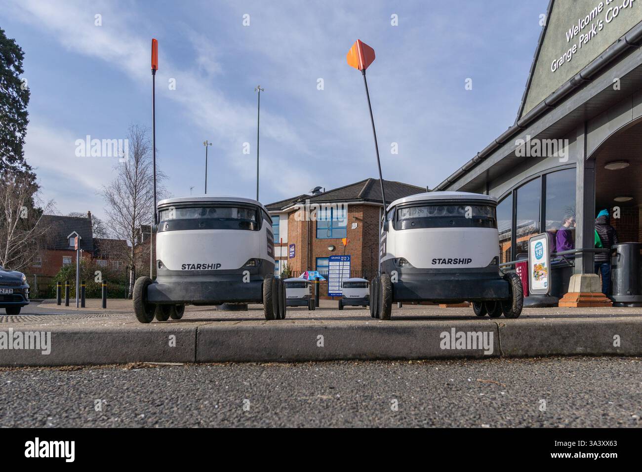 Starship food delivery robots, Grange Park, Northampton, UK; a new ...