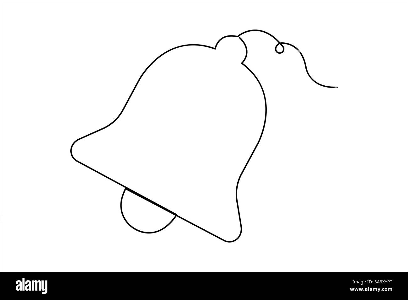Bell continuous one line art drawing of design. Bell linear design ...