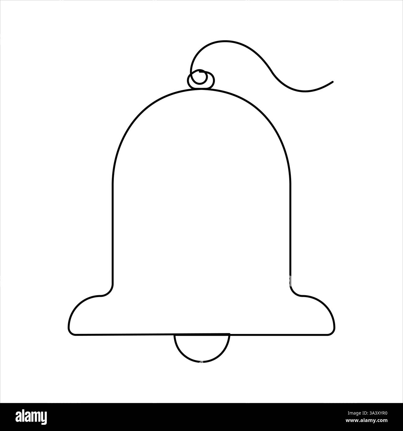 Bell continuous one line art drawing of design. Bell linear design ...
