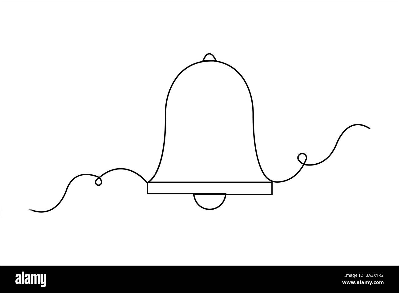 Bell continuous one line art drawing of design. Bell linear design ...