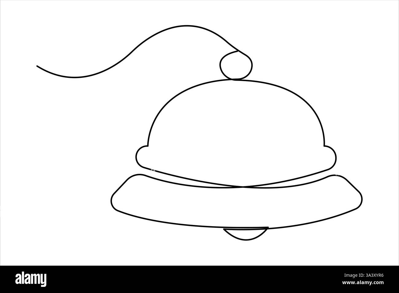 Bell continuous one line art drawing of design. Bell linear design ...