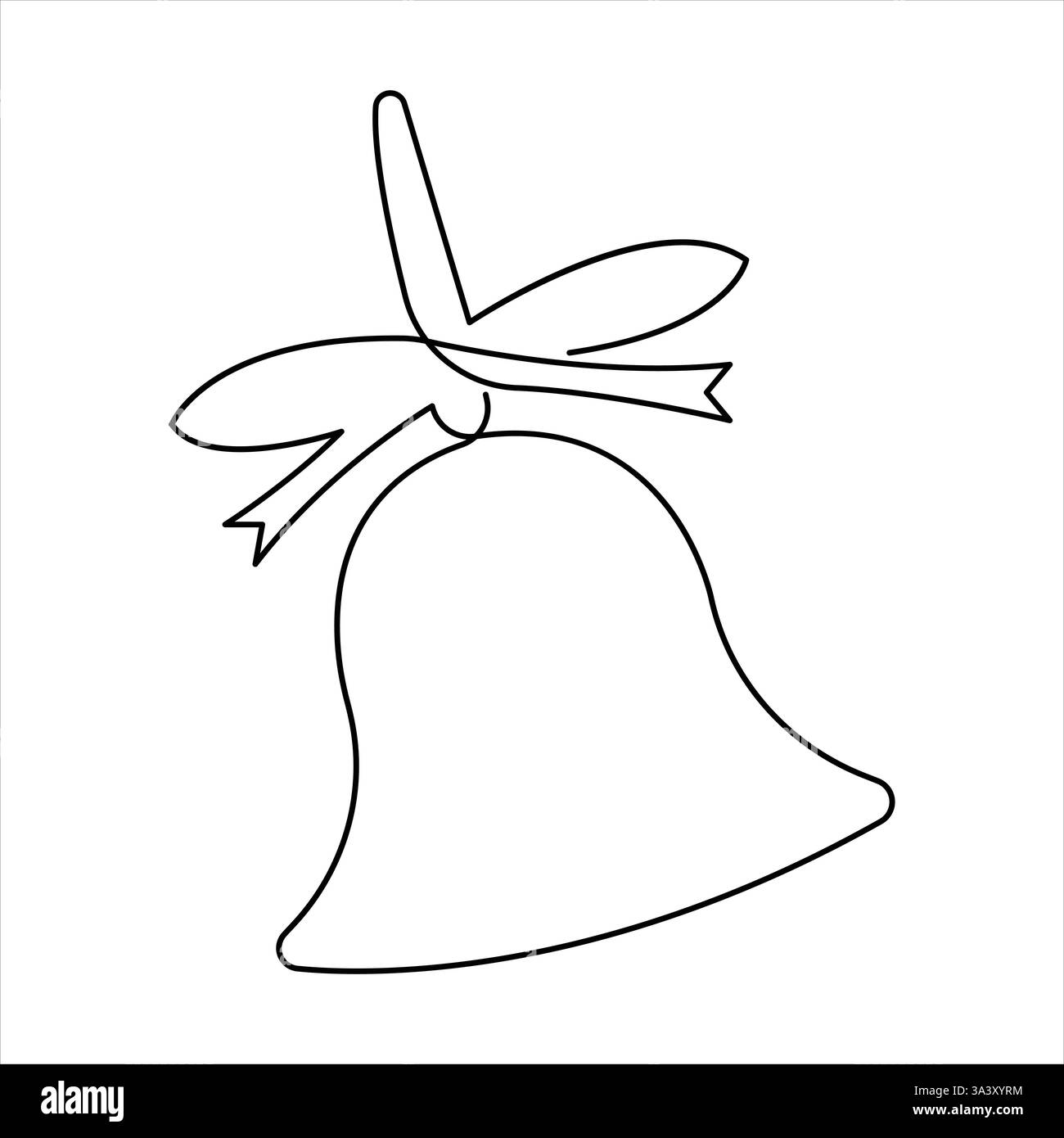 Bell continuous one line art drawing of design. Bell linear design ...