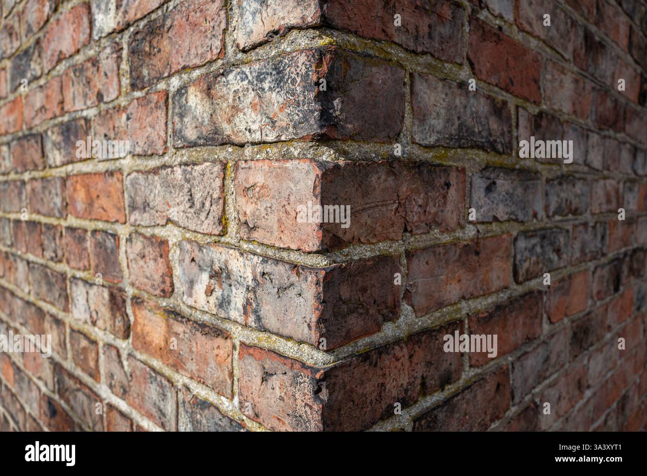 Building made from hand made bricks of different colour with lime ...