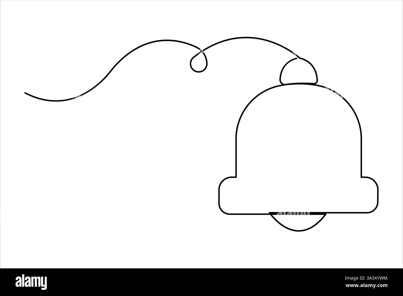 Bell continuous one line art drawing of design. Bell linear design ...