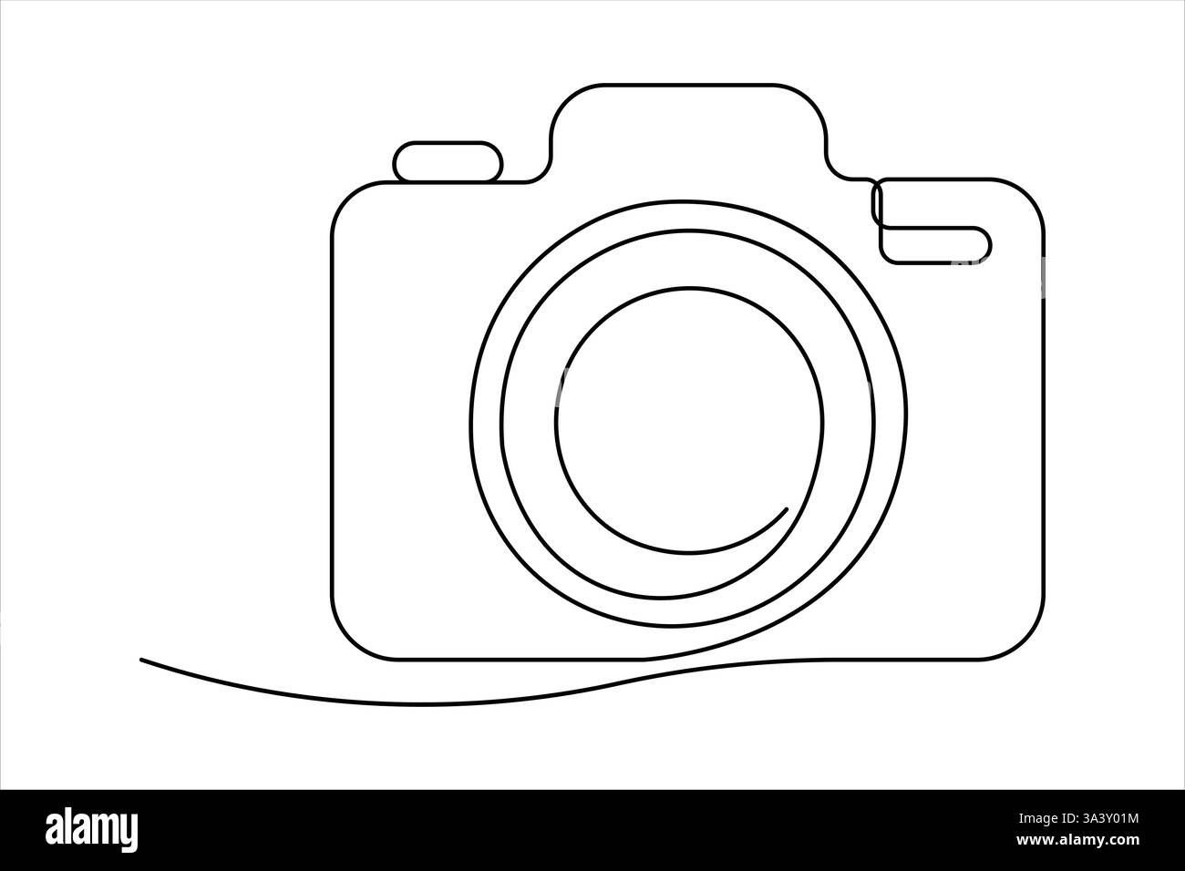 Camera drawing one continuous Black and White Stock Photos & Images - Alamy