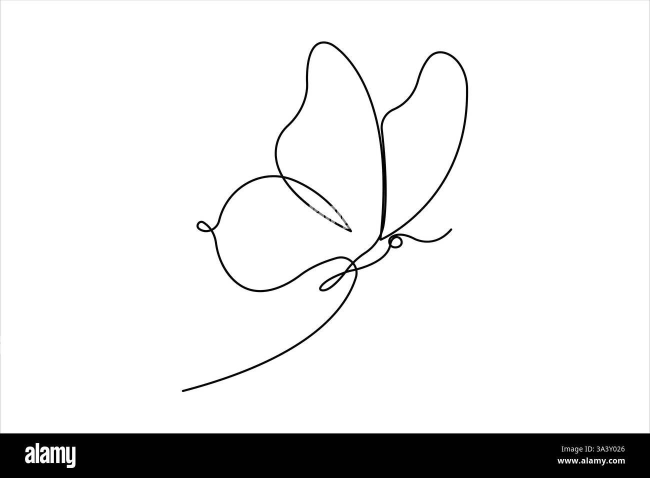 Flying butterfly continuous line hi-res stock photography and images ...