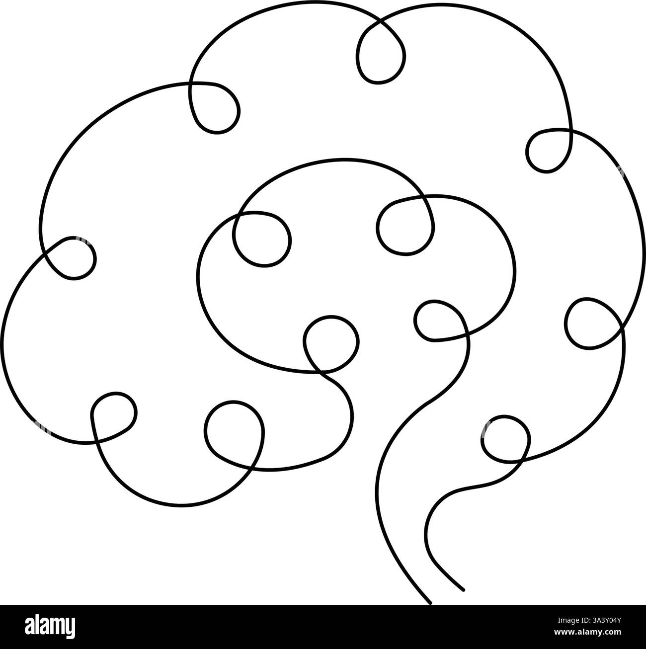 Human brain continuous one line art drawing of intelligence vector ...
