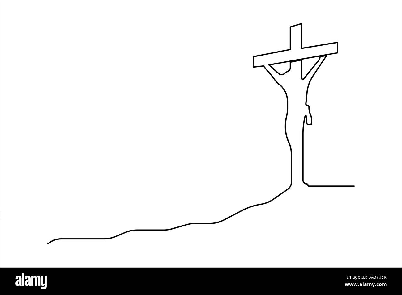 Good Friday continuous one line art drawing of vector illustration ...