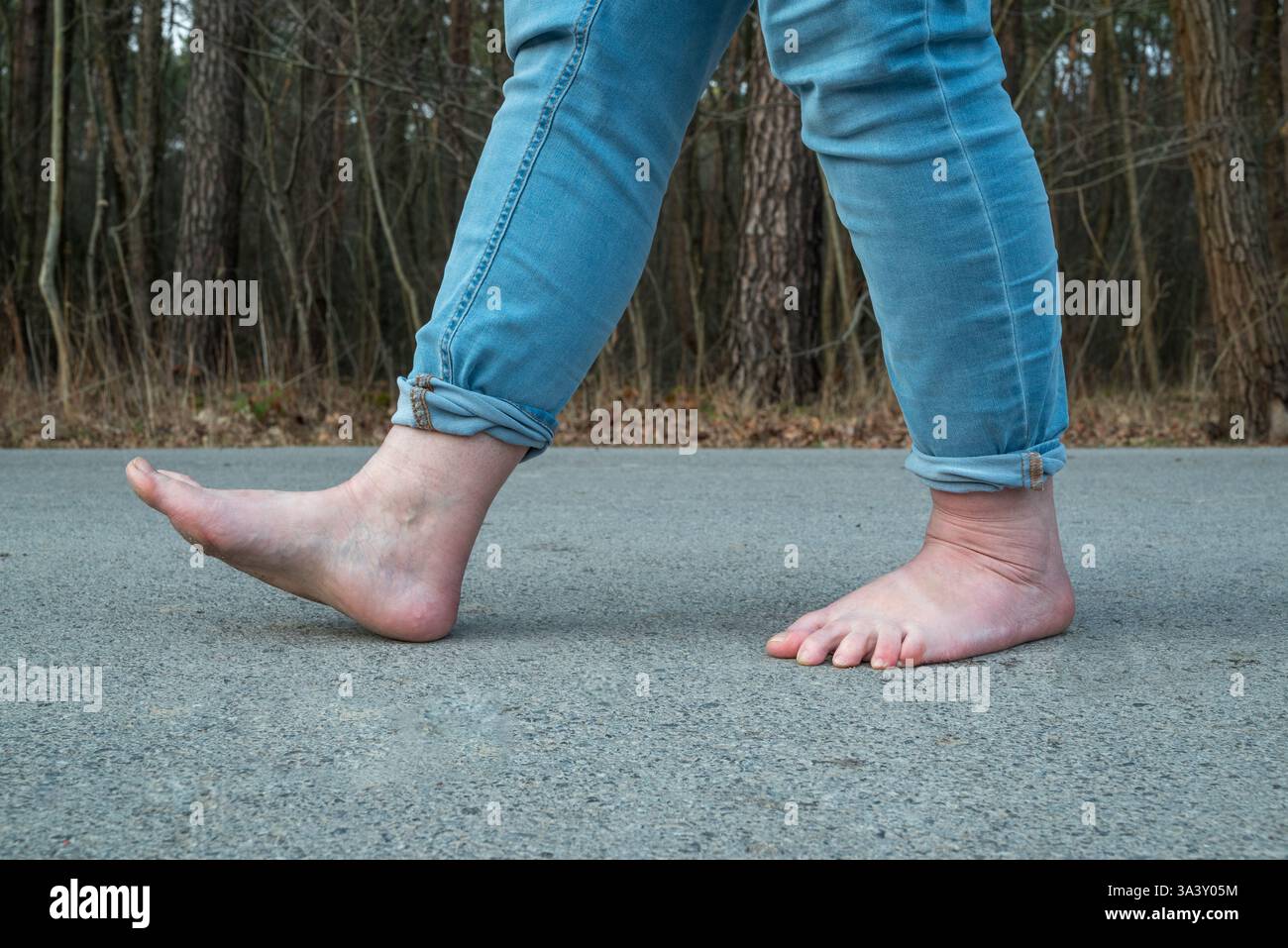 person celebrating go barefoot day by walking without shoes Stock Photo ...